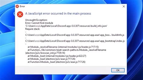 Solved Discord A Javascript Error Occurred In The Main Process