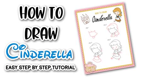 How To Draw Cinderella Step By Step Tutorial With Free Printable
