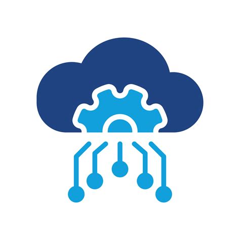 Cloud Server Setting Color Icon Cloud Computing Configuration Pictogram Digital Cloud With