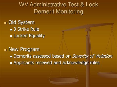 Ppt Wv Administrative Test And Lock Demerit Monitoring Powerpoint