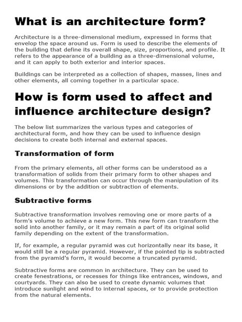 What Is An Architecture Form Pdf Shape Geometry What Is An Architecture Form Pdf Shape Geometry