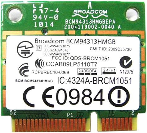 Broadcom Bcm94313hmgb Bcm2070 Bcm4313 Dw1701 Half Mini Pci E Bt