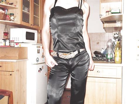 Black Satin Suit Trousers Corset Jacket Porn Pictures Xxx Photos