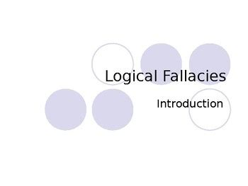 Introduction To Logical Fallacy By Educators Materials TPT