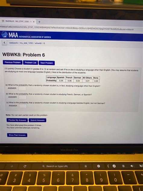 Solved WebWork MU STAT X Missouri Edu Webwork MU STAT Chegg Com