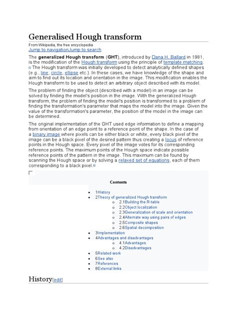 Generalised Hough Transform Pdf Multidimensional Signal Processing Computer Vision