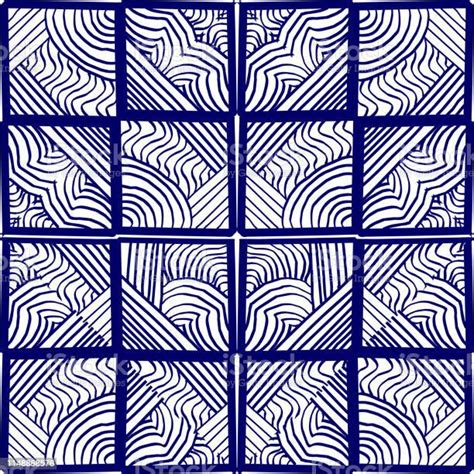 레트로 원활한 패턴 벡터 일러스트 레이 션 손으로 그려진 부족 줄무늬 라인 보라색과 흰색 색상 인쇄 준비 0명에 대한 스톡 벡터