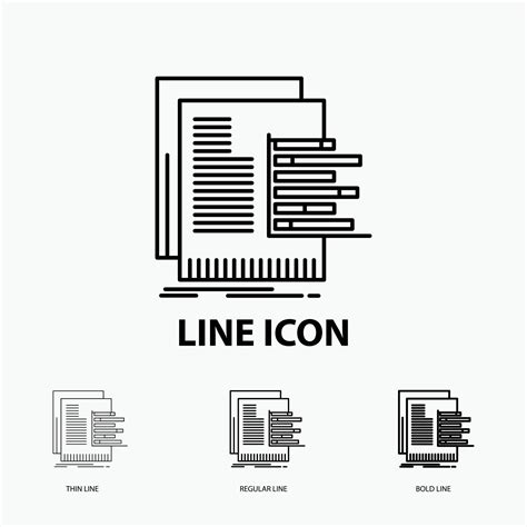 Chart Data Graph Reports Valuation Icon In Thin Regular And Bold Line Style Vector