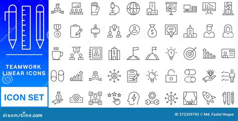 Teamwork Outline Vector Icon Thin Line Black Teamwork Icon Flat Vector Simple Element