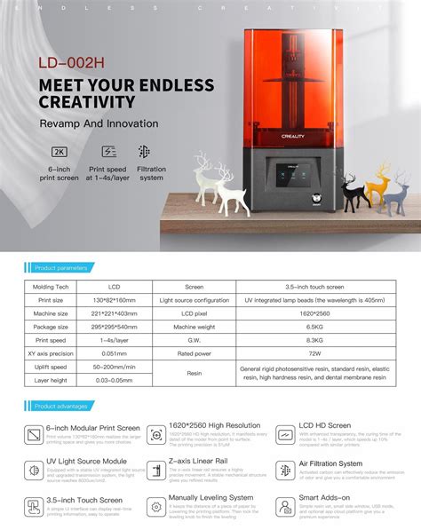 Creality 【flash Deals】ld 002h Mono Lcd Resin 3d Printer — Printers 3d
