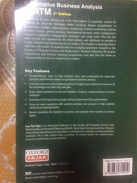 Quantitative Business Analysis For Uitm Hobbies And Toys Books