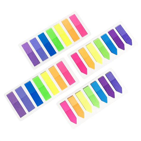 Page Markers Colored Sticky Tabs 4 Sets Translucent Flags For Page Marking Fluorescent Index