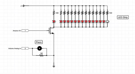 Piezo Sensors Led Strip Weird Readings General Electronics