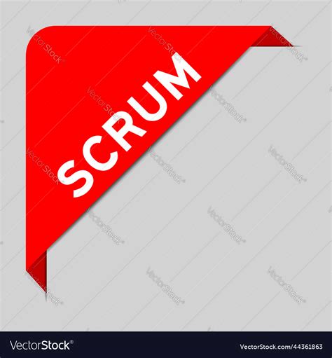Red Color Of Corner Label Banner With Word Scrum Vector Image