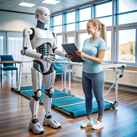 A Friendly Ai Robot Assistant Helps A Physical Therapist Plan A Patients Rehabilitation Program
