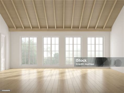 나무 바닥과 벽에 태양 빛 캐스트 그림자흰색 빈 공간의 3d 렌더링 윈도우와 자연 배경 0명에 대한 스톡 사진 및 기타 이미지 0명 3차원 형태 가정의 방 Istock