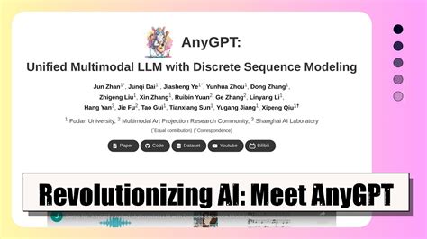 Breaking Boundaries Anygpt The Multimodal Language Model