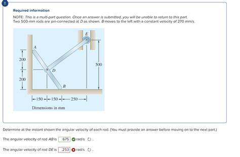 Solved Determine The Angular Velocity Of Rod De And The