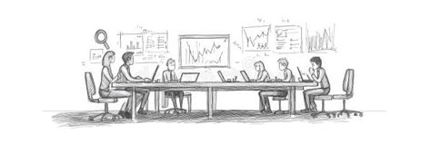 Business Team Collaborating On Data Analysis Strategy With Data Charts Laptop Computers A