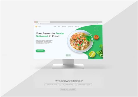 웹사이트 방문 페이지 목업 프리미엄 Psd 파일