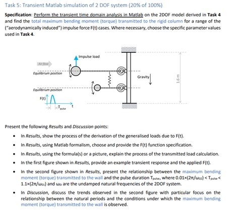 task 5 transient matlab simulation of 2 dof system 20 of course hero