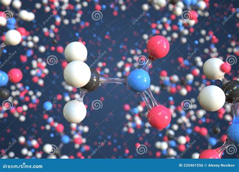 Nitromethane Molecule Conceptual Molecular Model Chemical 3d Rendering Stock Illustration