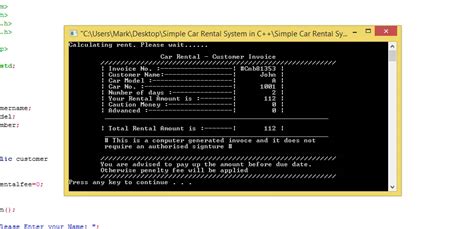 Simple Car Rental System In C Free Source Code SourceCodester