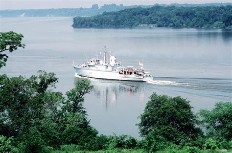 A Port Quarter View Of The British Hunt Class Minesweeper Hms Brecon M 29 Underway On The