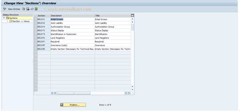 RELML SAP Tcode L Sections Transaction Code