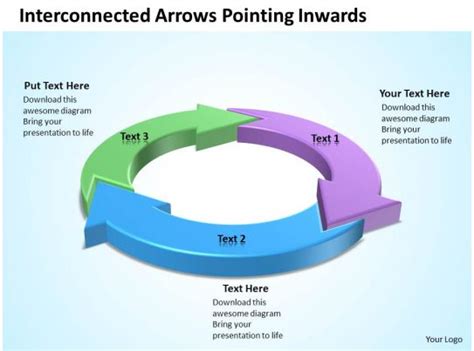 Interconnected Arrows Pointing Inwards In Circle Powerpoint Templates Images Template