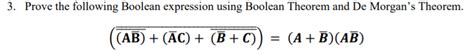 Solved 3 Prove The Following Boolean Expression Using
