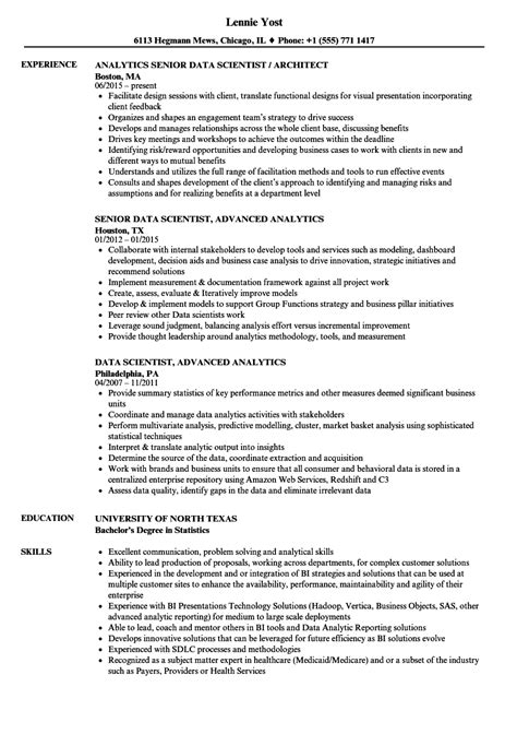 Data Scientist Data Analytics Resume Samples Velvet Jobs