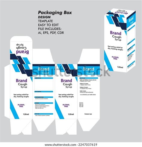 Cough Syrup Packaging Cough Box Stock Vector Royalty Free Shutterstock