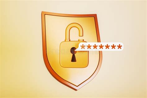 Unlocked Padlock And Password Strip On Shield Icon Representing Cybersecurity And Data