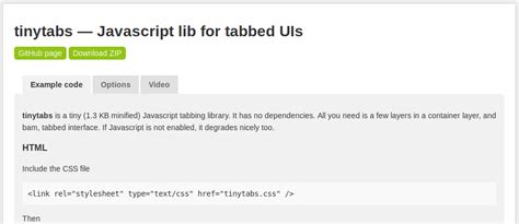 Github Knadhtinytabs A Tiny 13 Kb Minified Javascript Tabbing Library For Rendering