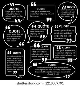 Set Quote Frame Template Vector Design Stock Vector Royalty Free