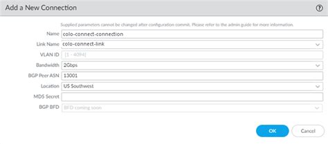 Configure Prisma Access Colo Connect