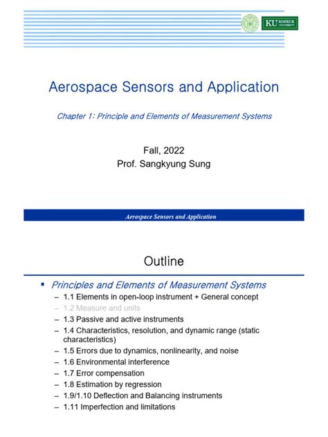 2022 02 Sensors Engineering Chapter 1 강의용 Aerospace Sensor P1장학생용 Pdf Sensor Physical