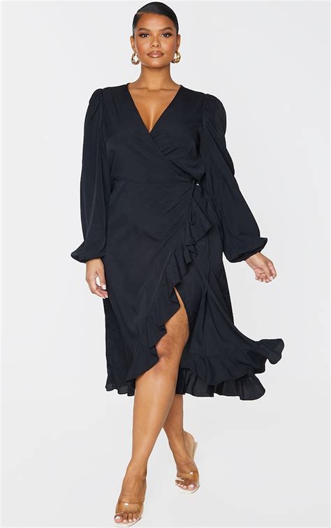 Plus Size Wrap Dresses For Women Prettylittlething Usa