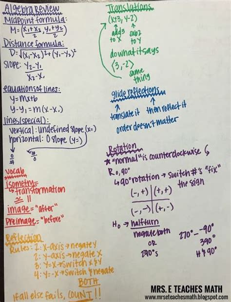 Mrs E Teaches Math Reflection Math Teaching Math School Algebra
