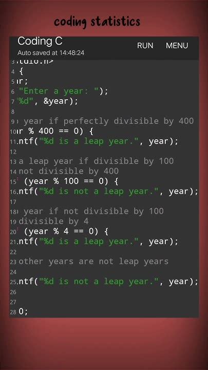 Program To Check Given Year Is Leap Year Or Not C Practice Programs Codingstatics3982 Youtube