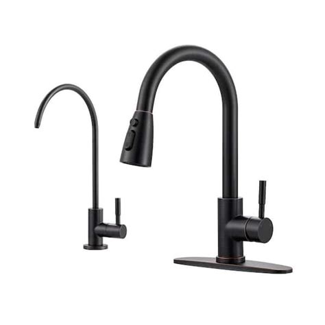 Arcora Single Handle Pull Down Sprayer Kitchen Faucet With Water Filter