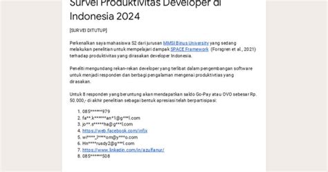 Iman Tunggono On Linkedin Survei Produktivitas Developer Di Indonesia 2024