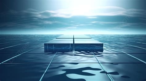 물 사이의 공간 제품 배경을 표시하기 위한 수면의 3d 렌더링 쇼 제품 빈 장면 쇼케이스 목업mockup 배경 일러스트 및