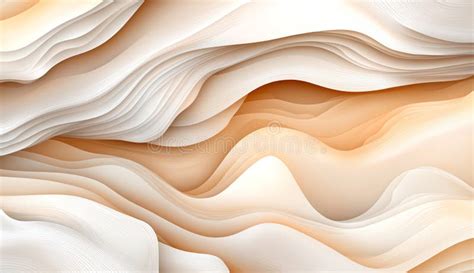 Abstract Wavy Background With Soft Beige And Cream Tones Creating Serene And Modern Aesthetic