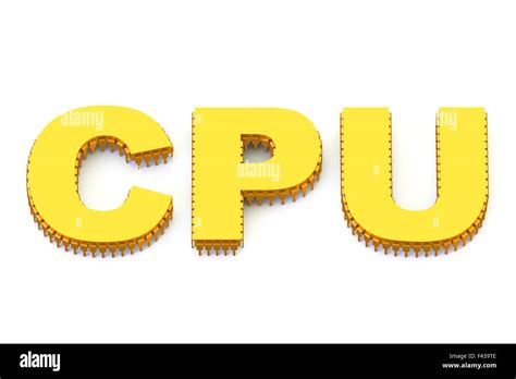 CPU Golden Symbol Isolated On White Background Stock Photo Alamy