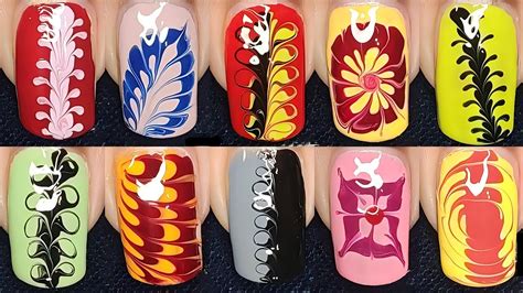 Most Beautiful Nail Art Using Only Needle 10 Nail Designs Without