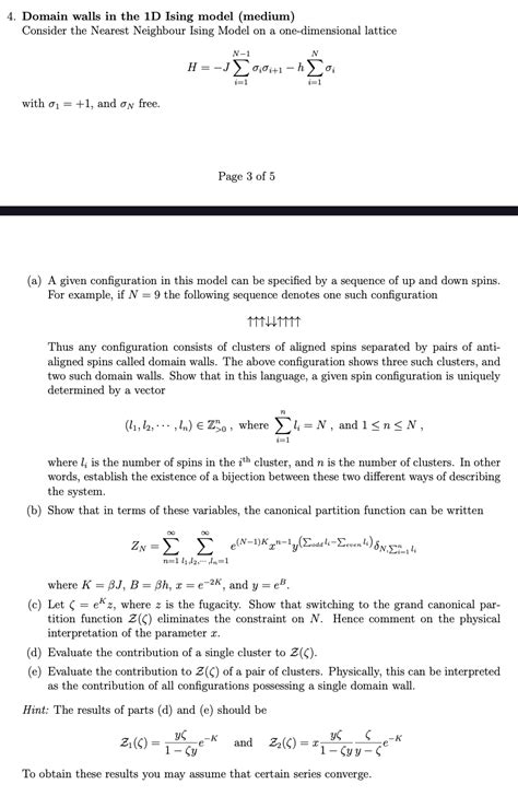 Solved 4 Domain Walls In The 1d Ising Model Medium