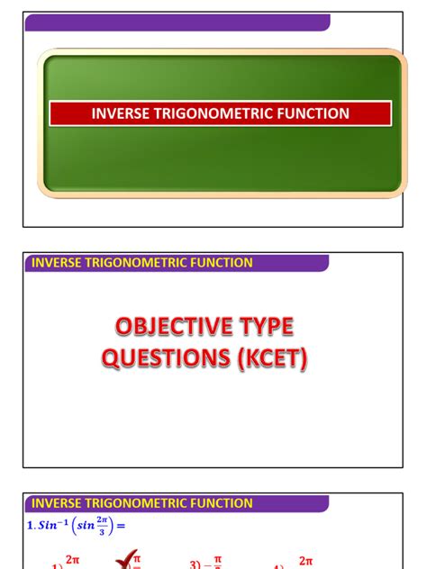 Kcet Mathematics 04 08 21 Pdf Trigonometric Functions Function