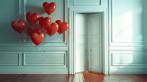 문이 열려 있고 하트 모양의 풍선이 들어오는 방 열려 있는 문 마음 배경 일러스트 및 사진 무료 다운로드 Pngtree